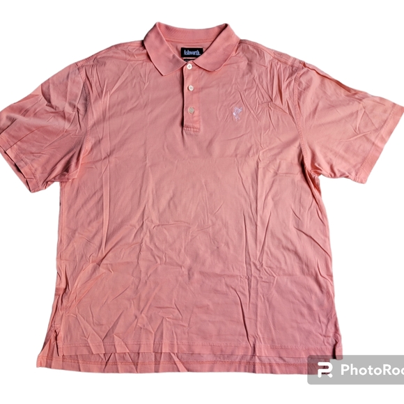 Ashworth | Shirts | Ashworth Mens Peach Cotton Golf Polo Size Large Euc ...